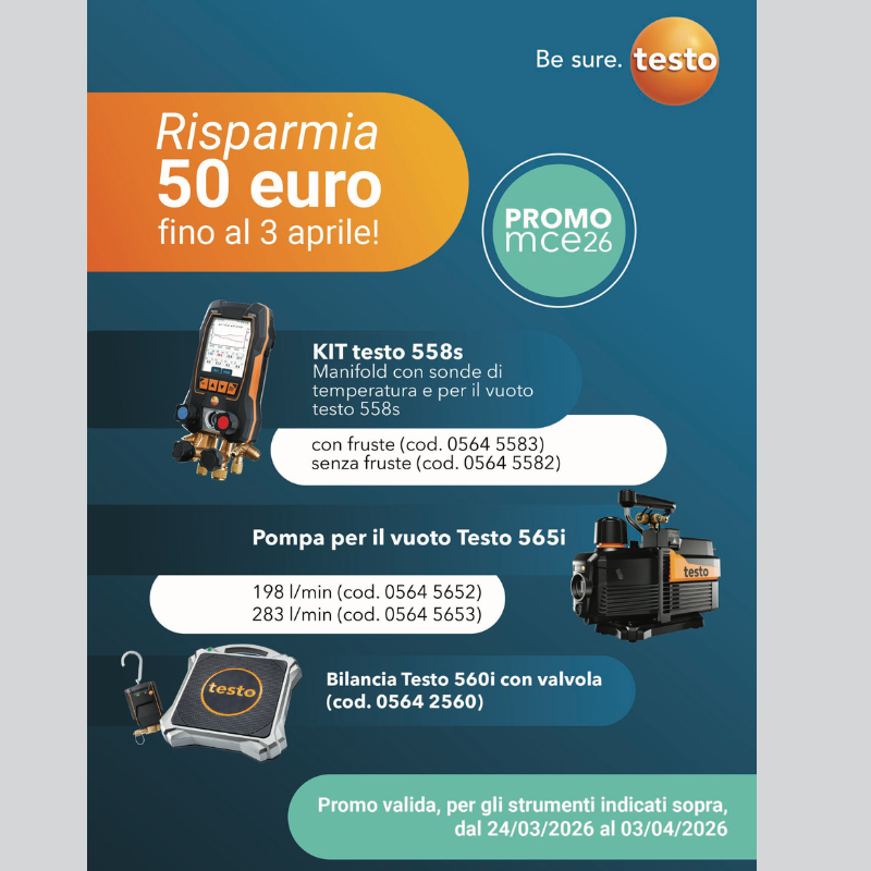 Promo Testo MCE 2026: sconti fino a 50€ su strumenti HVAC